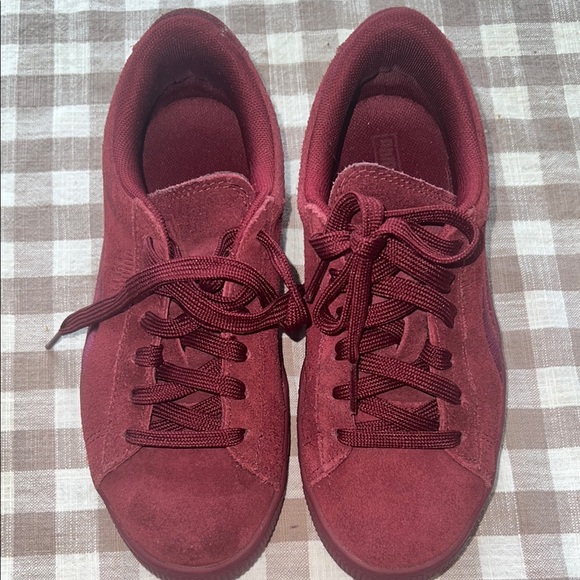 Puma | Shoes | Puma Red Suede Sneakers Classic Lowtop Design | Poshmark